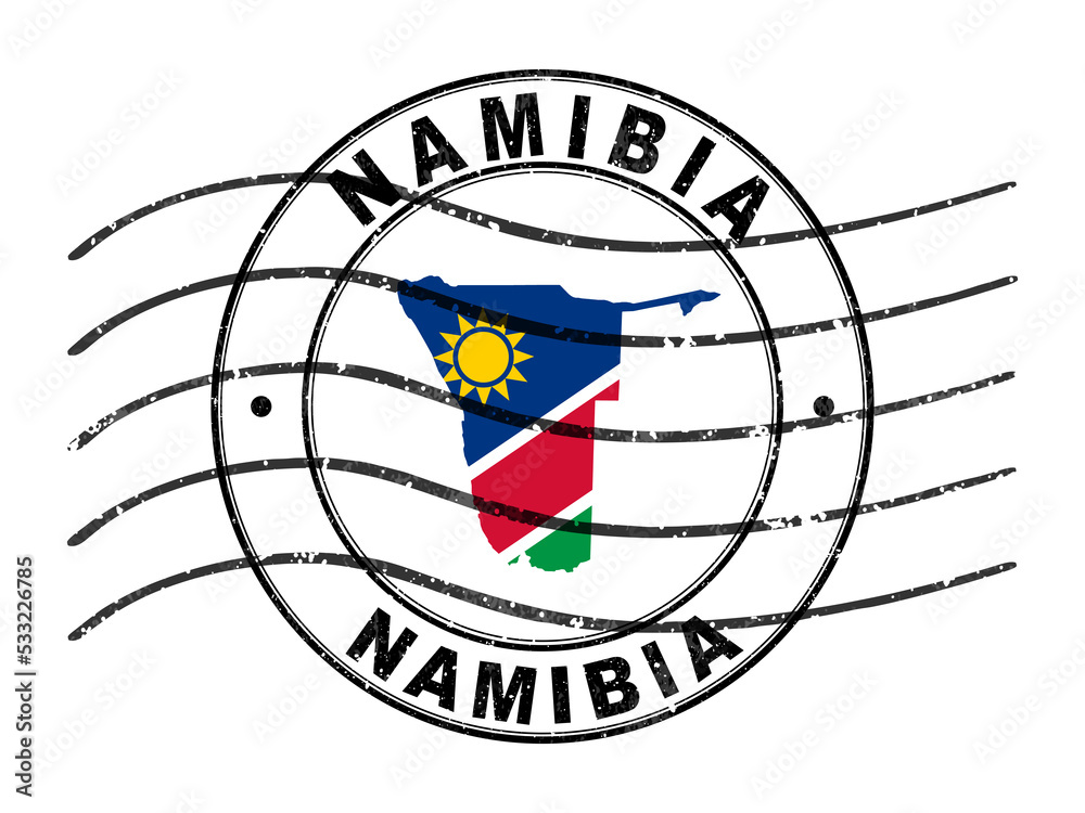 Map of Namibia, Postal Passport Stamp, Travel Stamp Stock Illustration ...