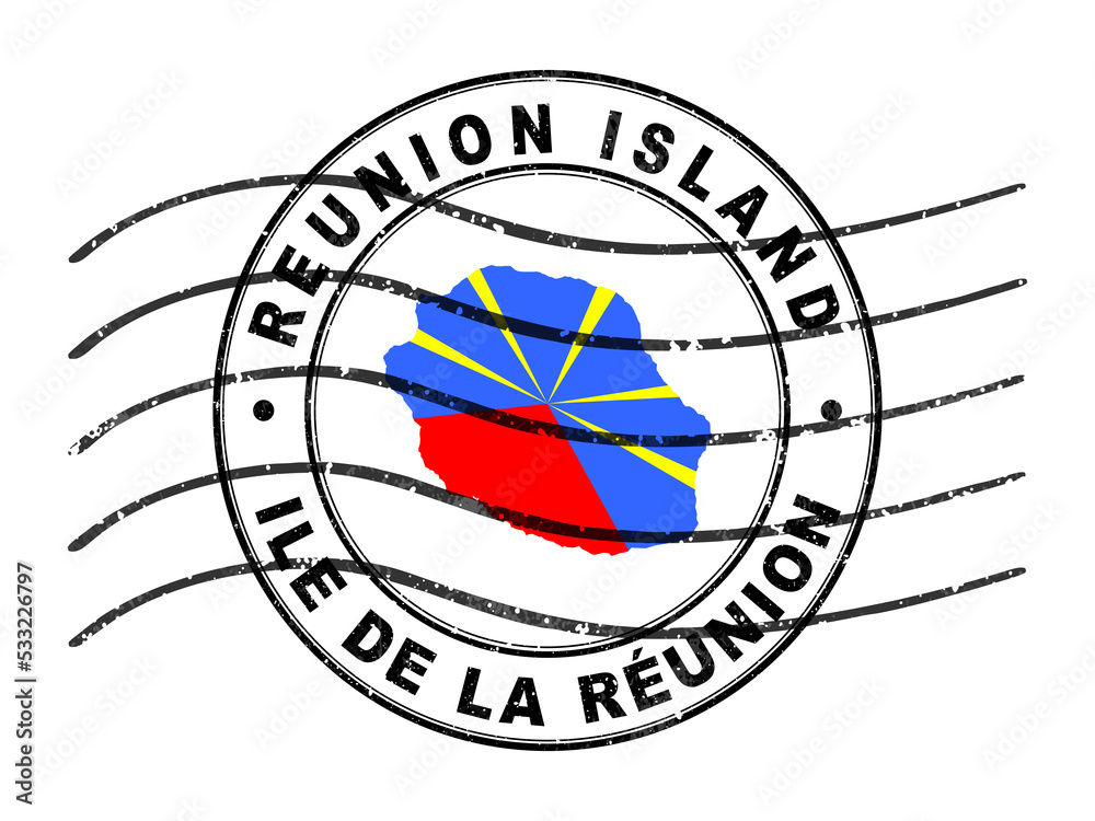 Map of Reunion, Postal Passport Stamp, Travel Stamp Stock Illustration ...