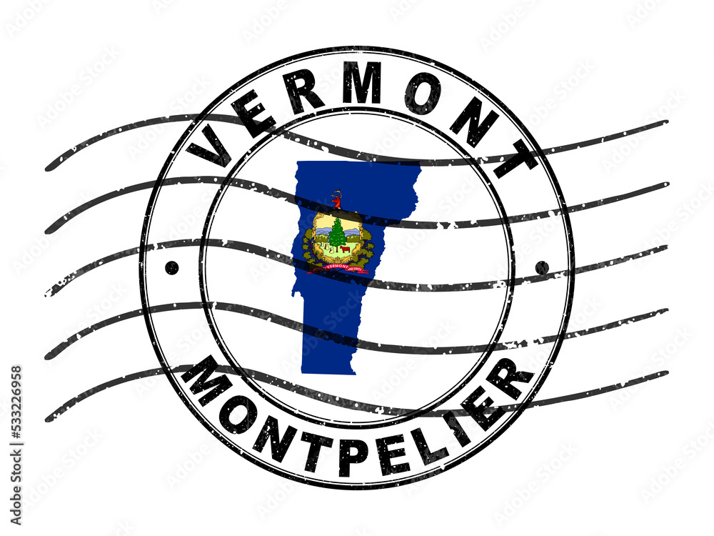 Map of Vermont, Postal Passport Stamp, Travel Stamp Stock Illustration ...