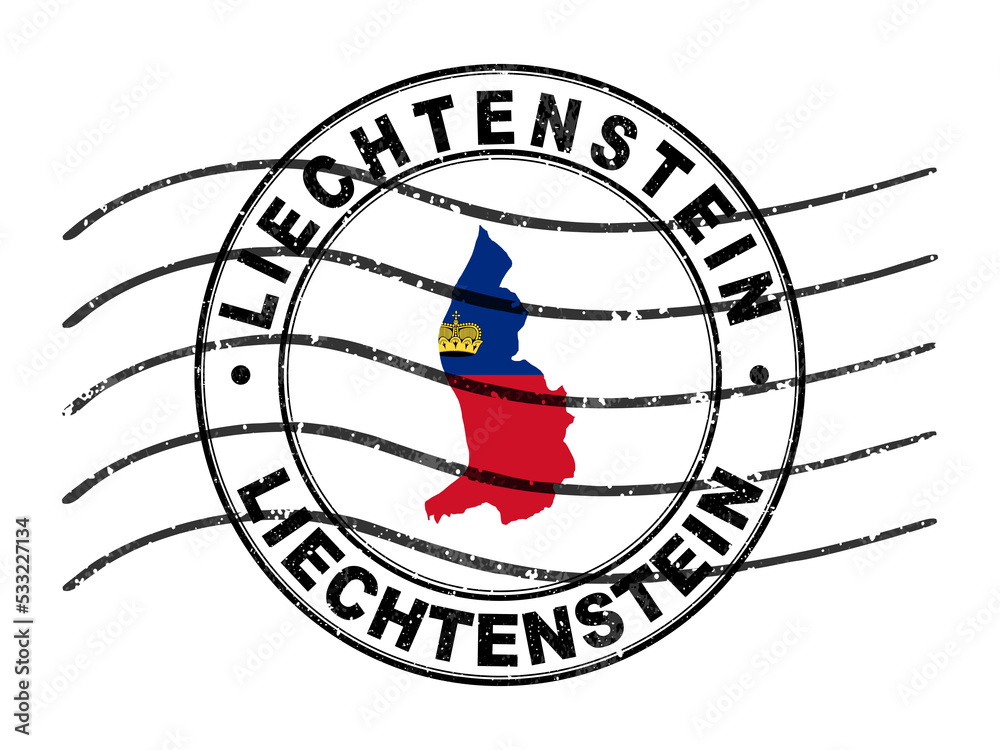 Map of Liechtenstein, Postal Passport Stamp, Travel Stamp Stock ...