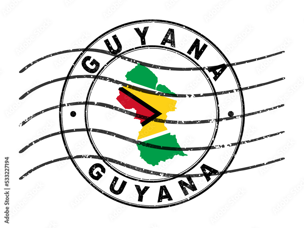 Poster Map of Guyana, Postal Passport Stamp, Travel Stamp – Wall Art ...
