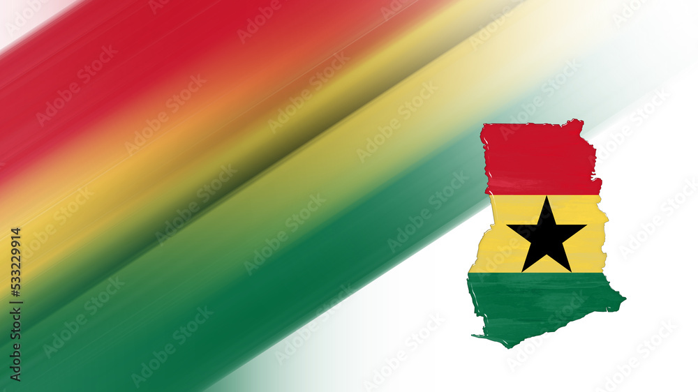 Map of Ghana, flag map Stock Illustration | Adobe Stock