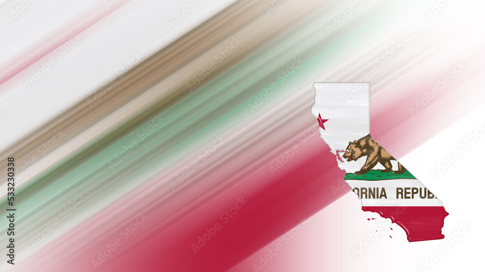 Map of California, flag map Stock Illustration | Adobe Stock