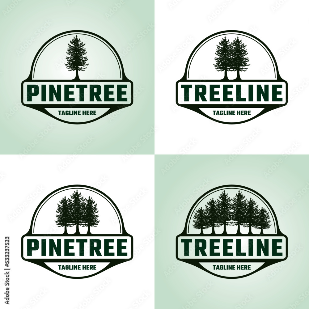 tree logo, tree design, tree vector, spruce emblem logo, spruce emblem ...