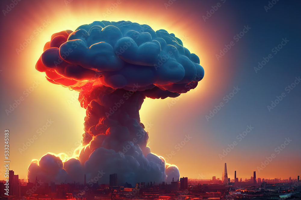 Ilustrace „3D Illustration, Digital Art, Nuclear bomb explosion ...