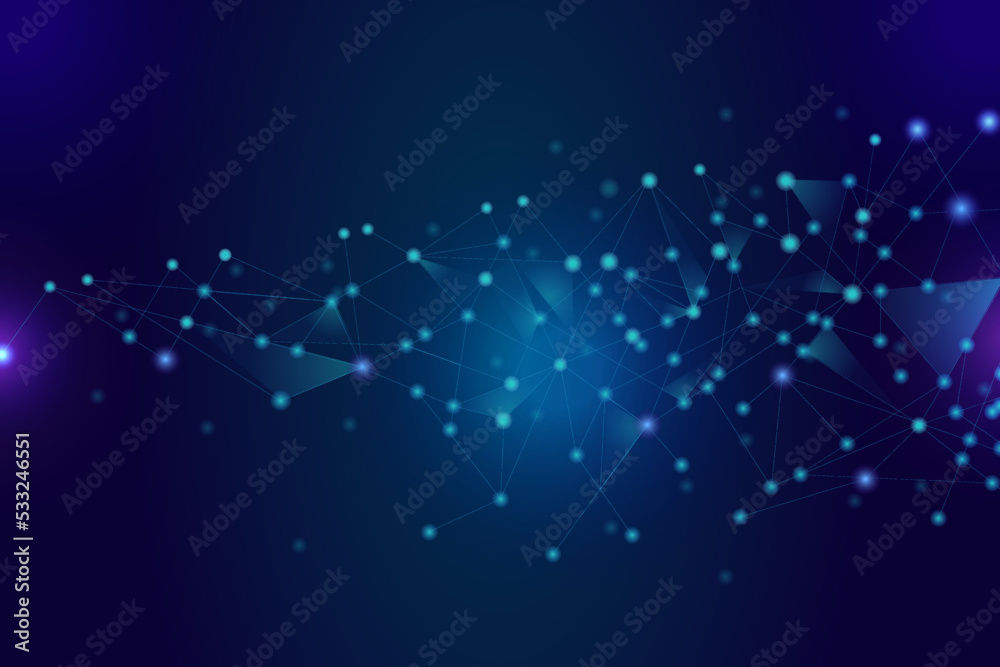 Blue network. Abstract connection on blue background. Network ...