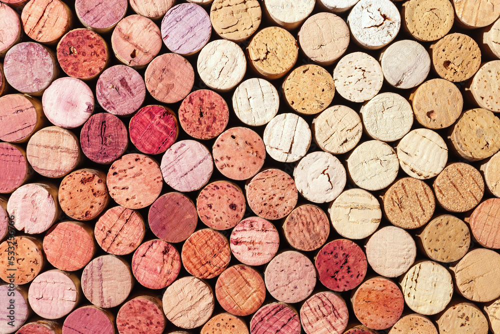 Set of wine cork from white and red wine, natural texture bottle ...