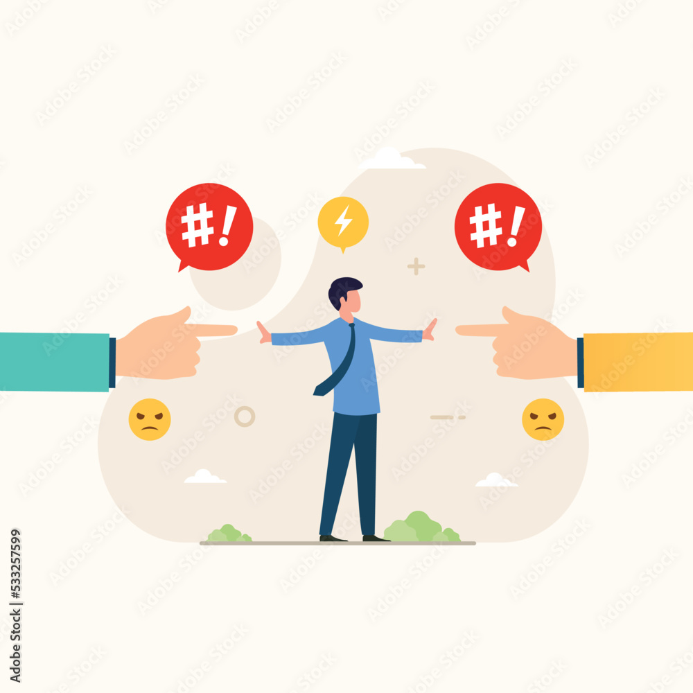 Conflict management, Man stop conflict or stop fighting. leadership ...