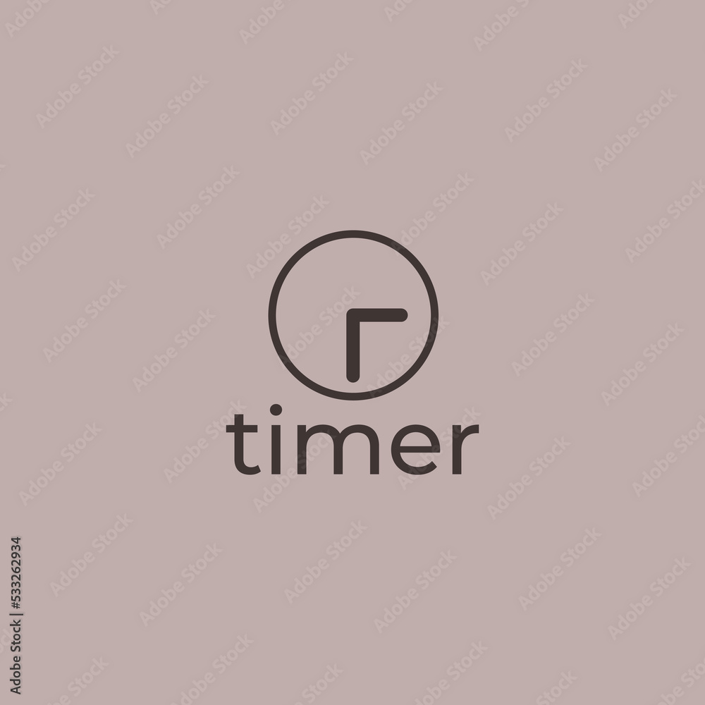 Timer logo. clock logo. watch logo design. Stock Vector | Adobe Stock