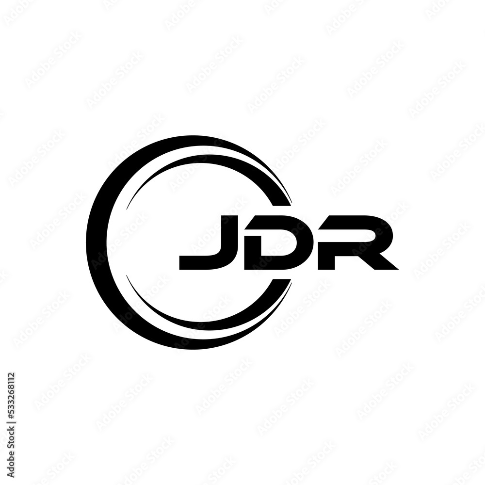 JDR letter logo design with white background in illustrator, cube logo ...