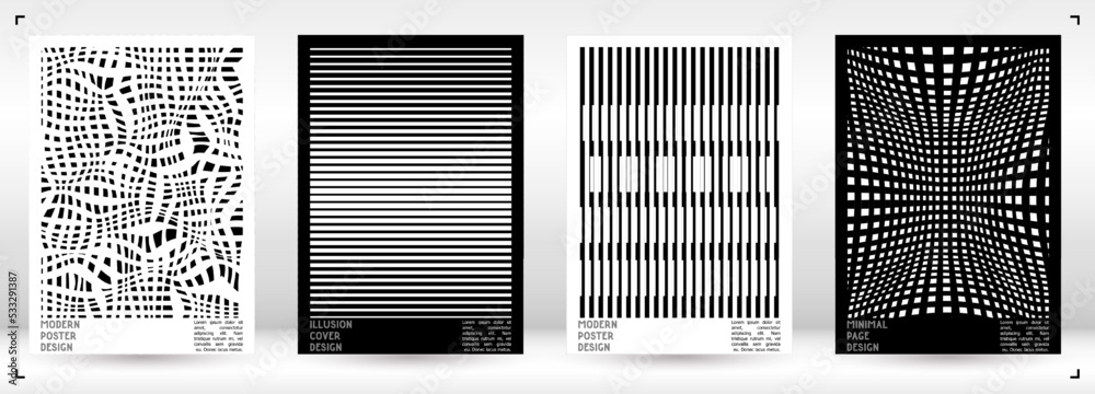 Geometrical Poster Design with Optical Illusion Effect. Minimal ...