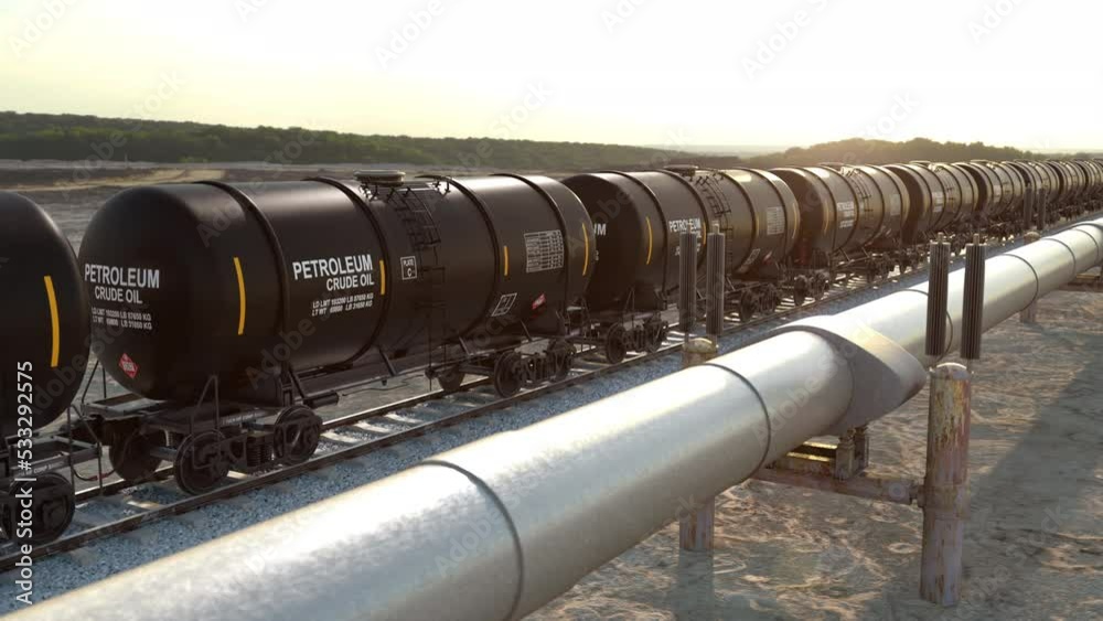 Vídeo do Stock: Delivery of the energy resources via railroad and gas ...