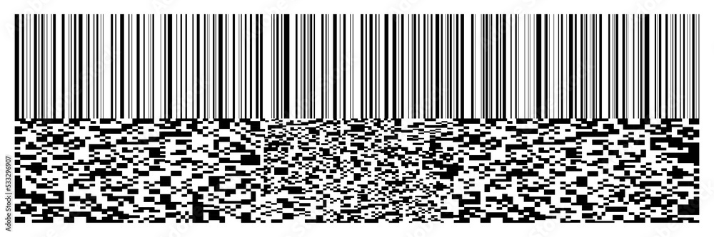 horizontal black barcode and qr code on white,vector illustration Stock ...