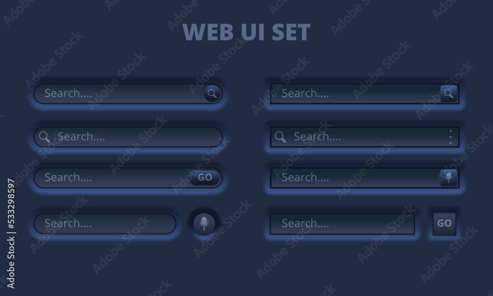 Set of search bar for UI design.search address and the navigation bar ...
