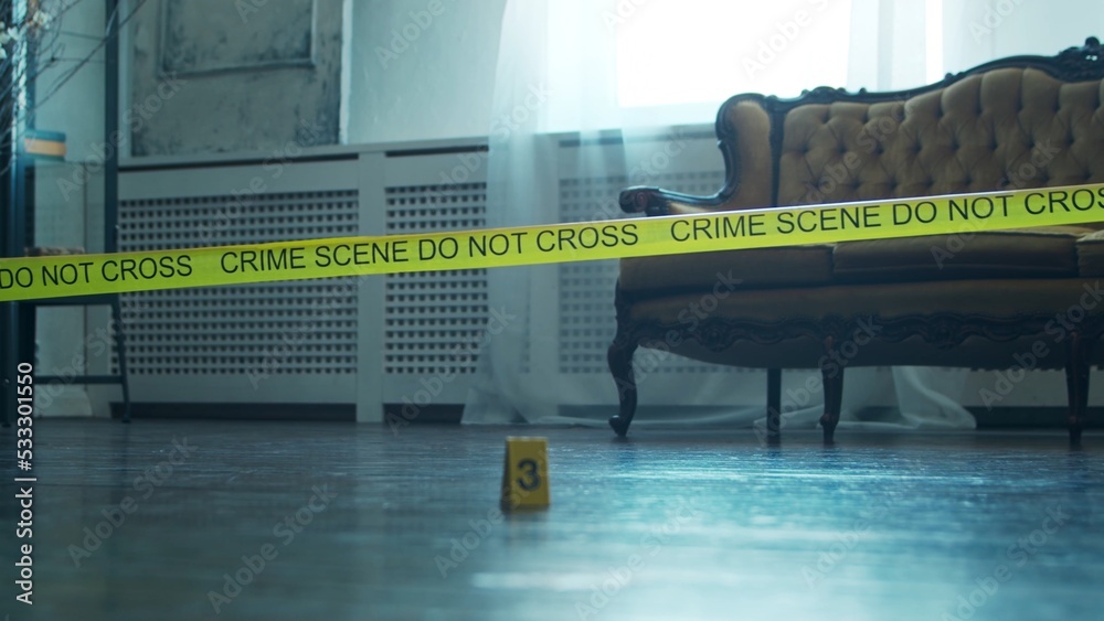 Closeup of a Crime Scene in a Deceased Person's Home. Dead man, Police ...