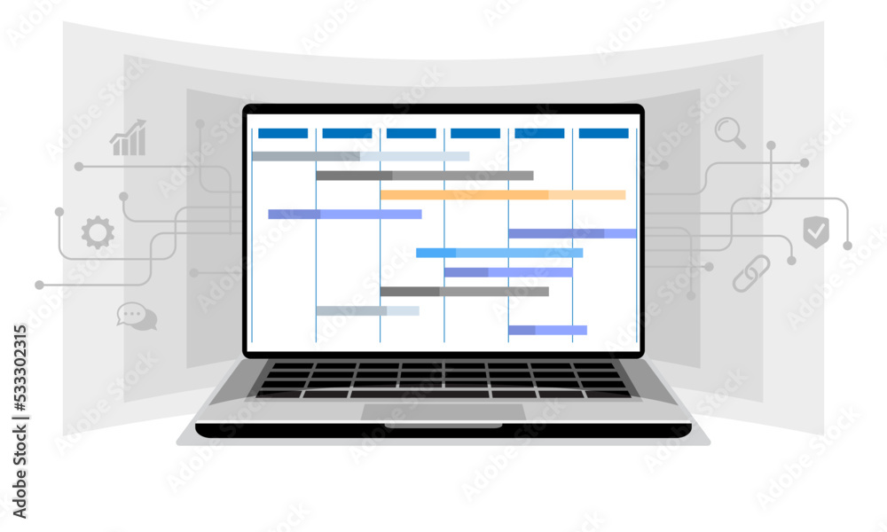 Planning concept. Digital online calendar, work tasks, making schedule ...