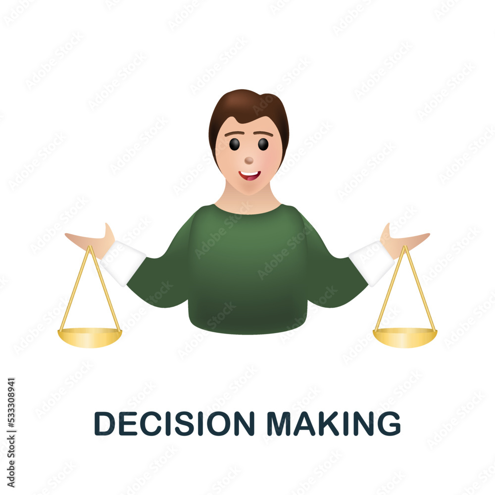 Decision Making icon. 3d illustration from corporate development ...