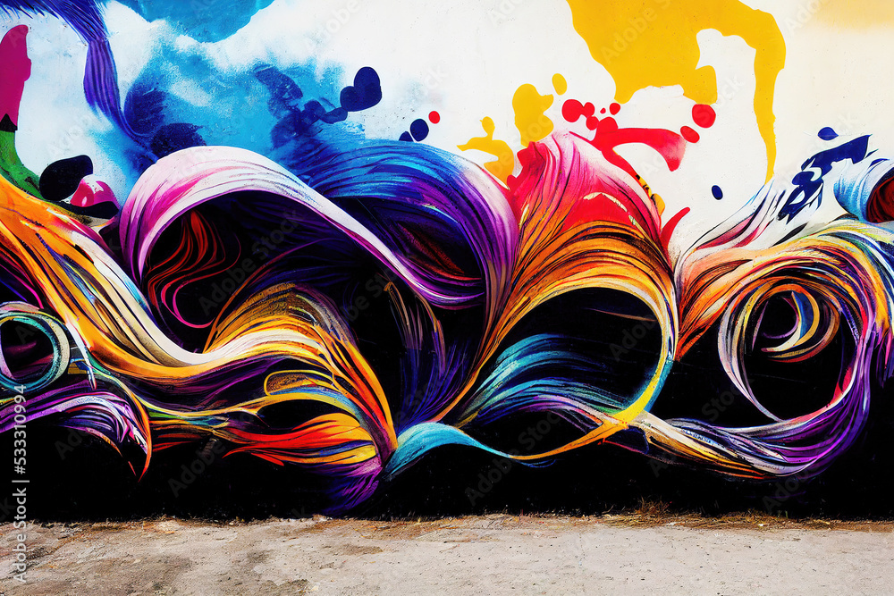 Colorful abstract graffiti paint on wall as background Stock ...
