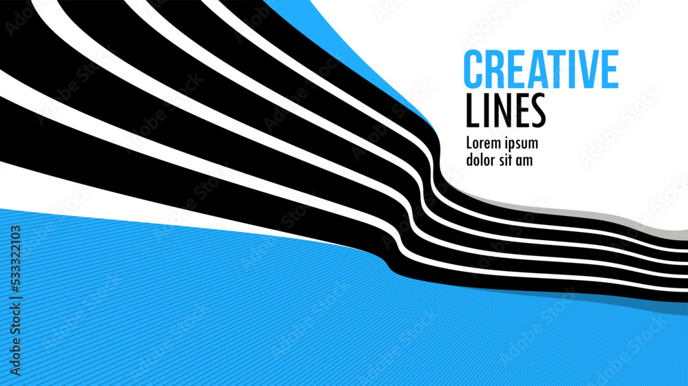 Lines in motion vector abstract background, 3D perspective creative ...