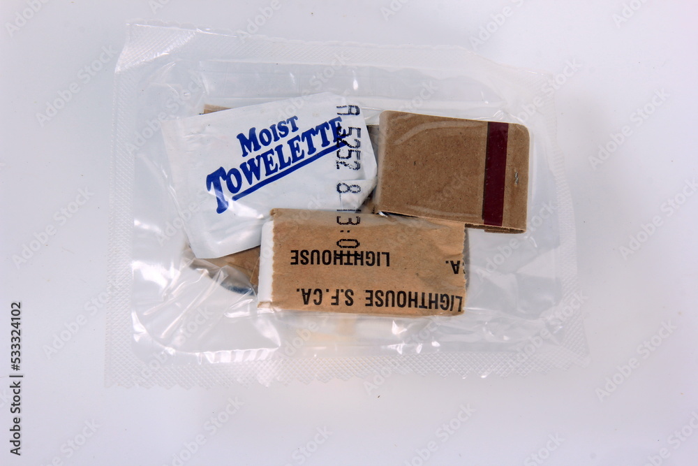 Riga, Latvia, october 26, 2022: USA army military food kpack in white ...