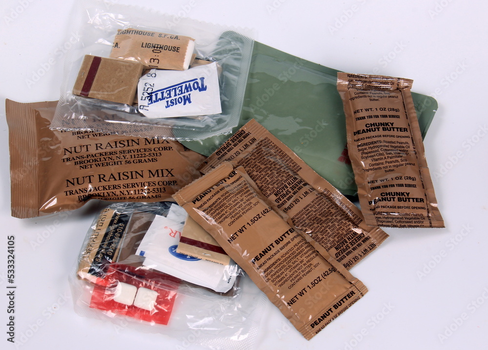 Riga, Latvia, october 26, 2022: Individual Food Ration for USA soldiers ...