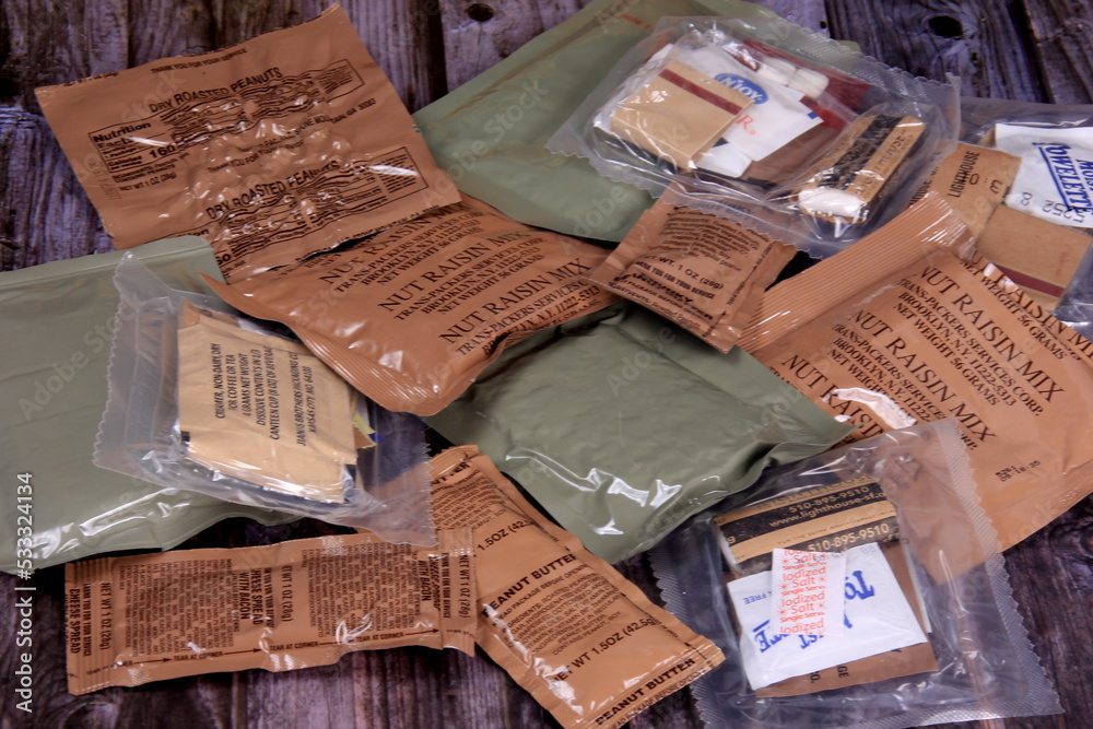 Riga, Latvia, october 26, 2022: Individual Food Ration for USA soldiers ...