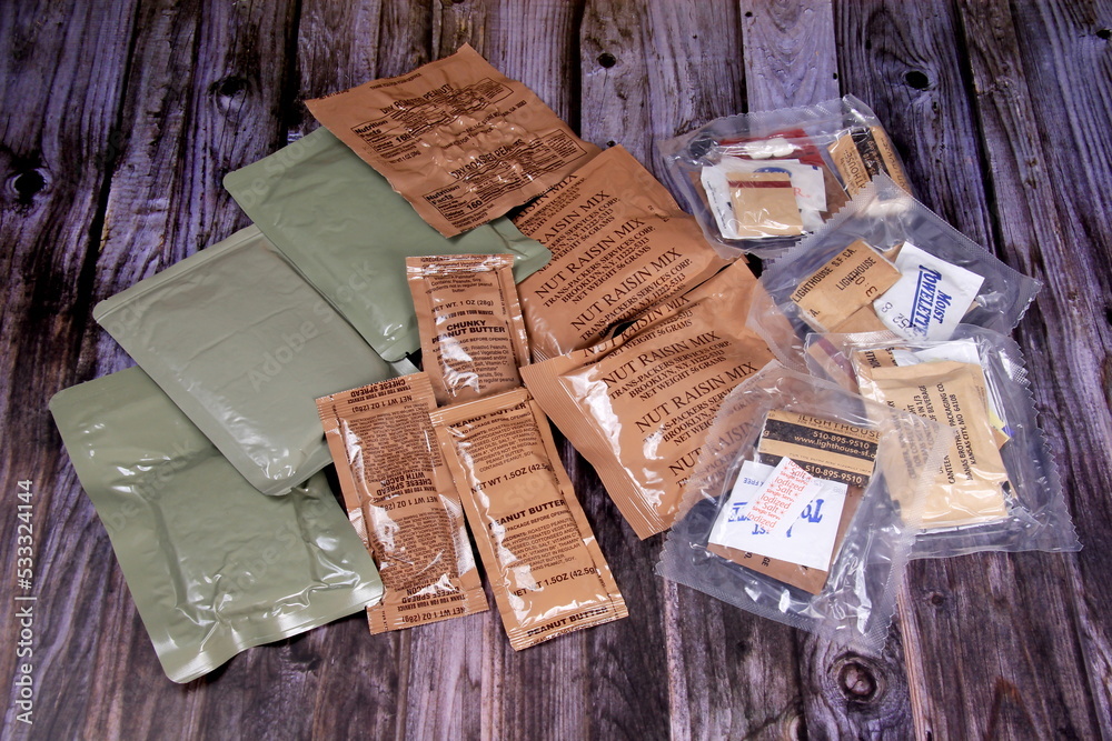 Riga, Latvia, october 26, 2022: Individual Food Ration for USA soldiers ...