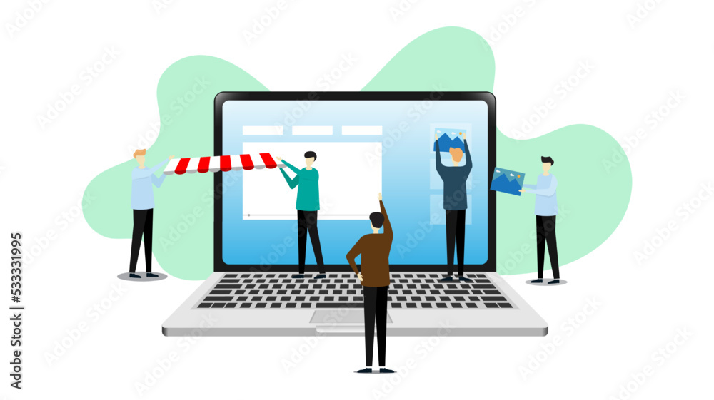 flat vector business team working and project collaboration process ... flat vector business team working and project collaboration process ...