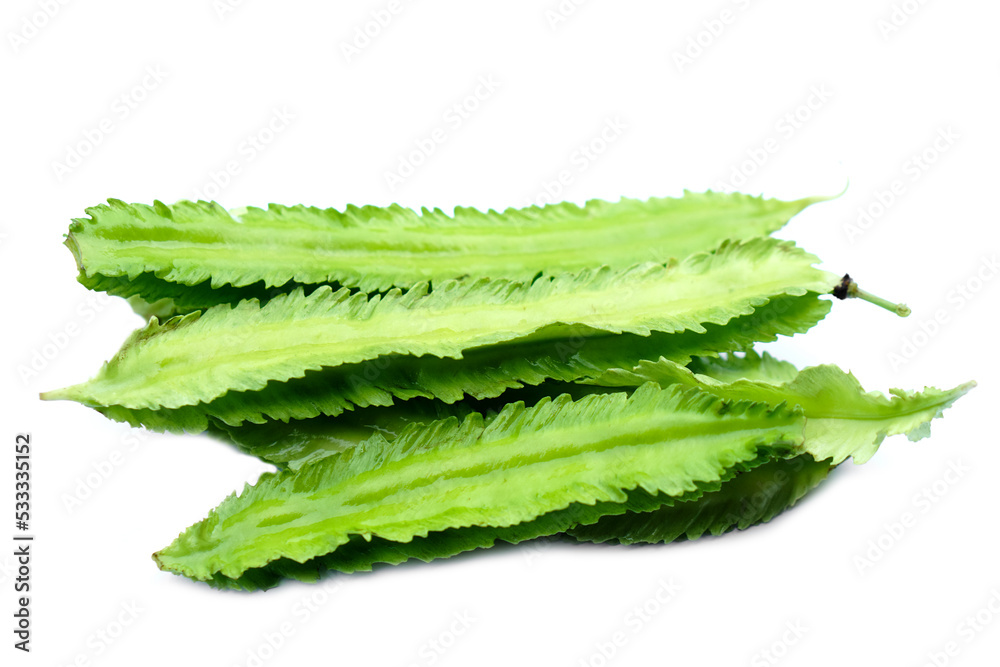 Betel bean fruits on white background. Thai villagers grow betel beans ...