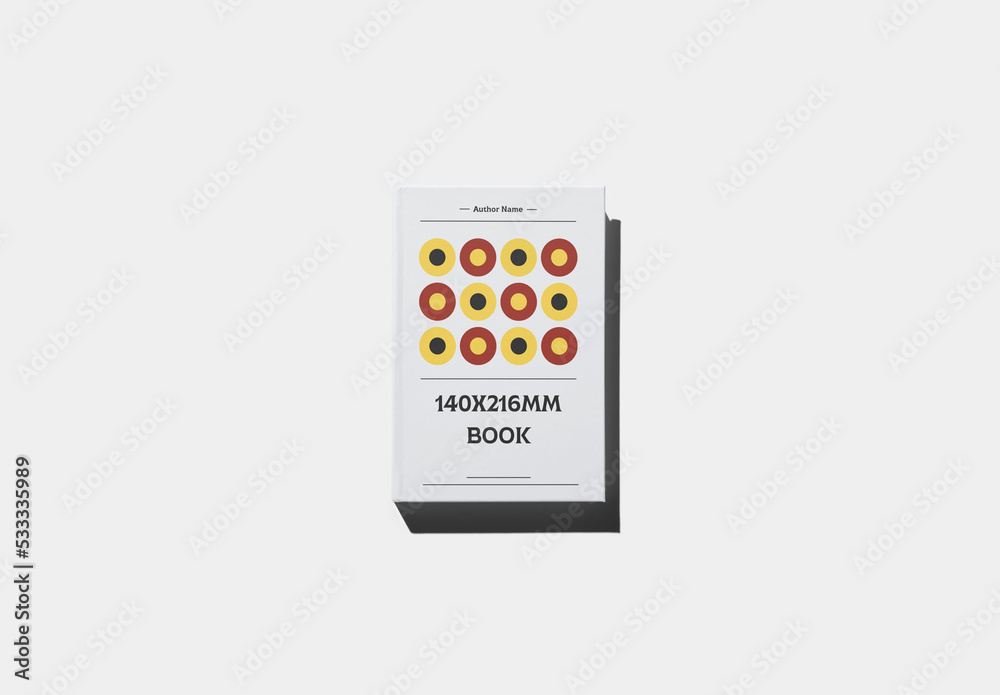 Overhead Hardcover Book Mockup On Custom Background Stock Template ...