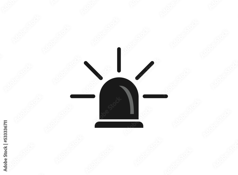 Siren light icon symbol shape. Flasher attention logo sign. Vector ...