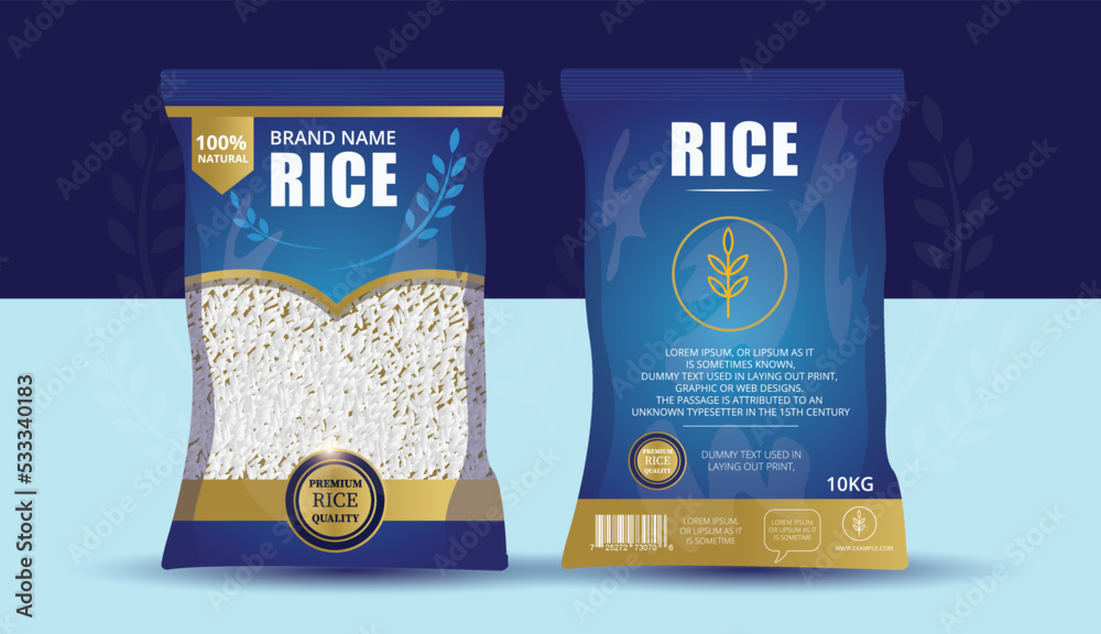 Rice Package Mockup - Vector Illustration Stock Vector | Adobe Stock