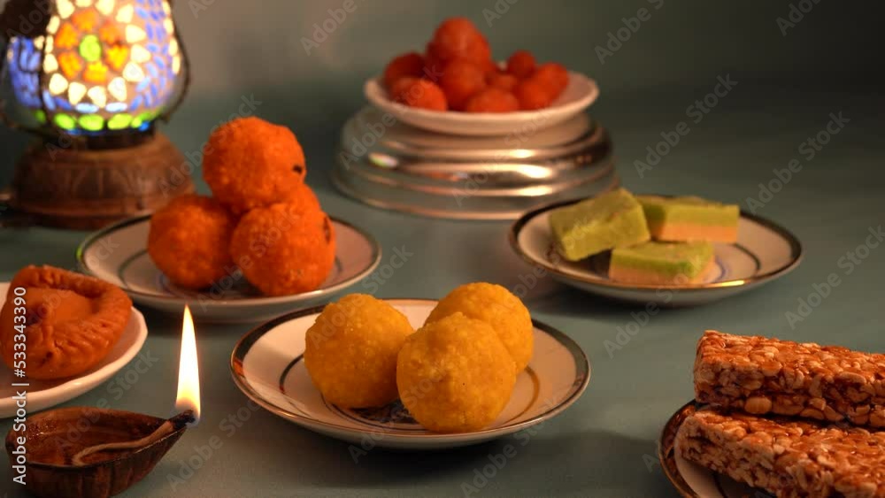 Peanut chikki candy gajak, Laddu, Indian sweet foods specially made for ...