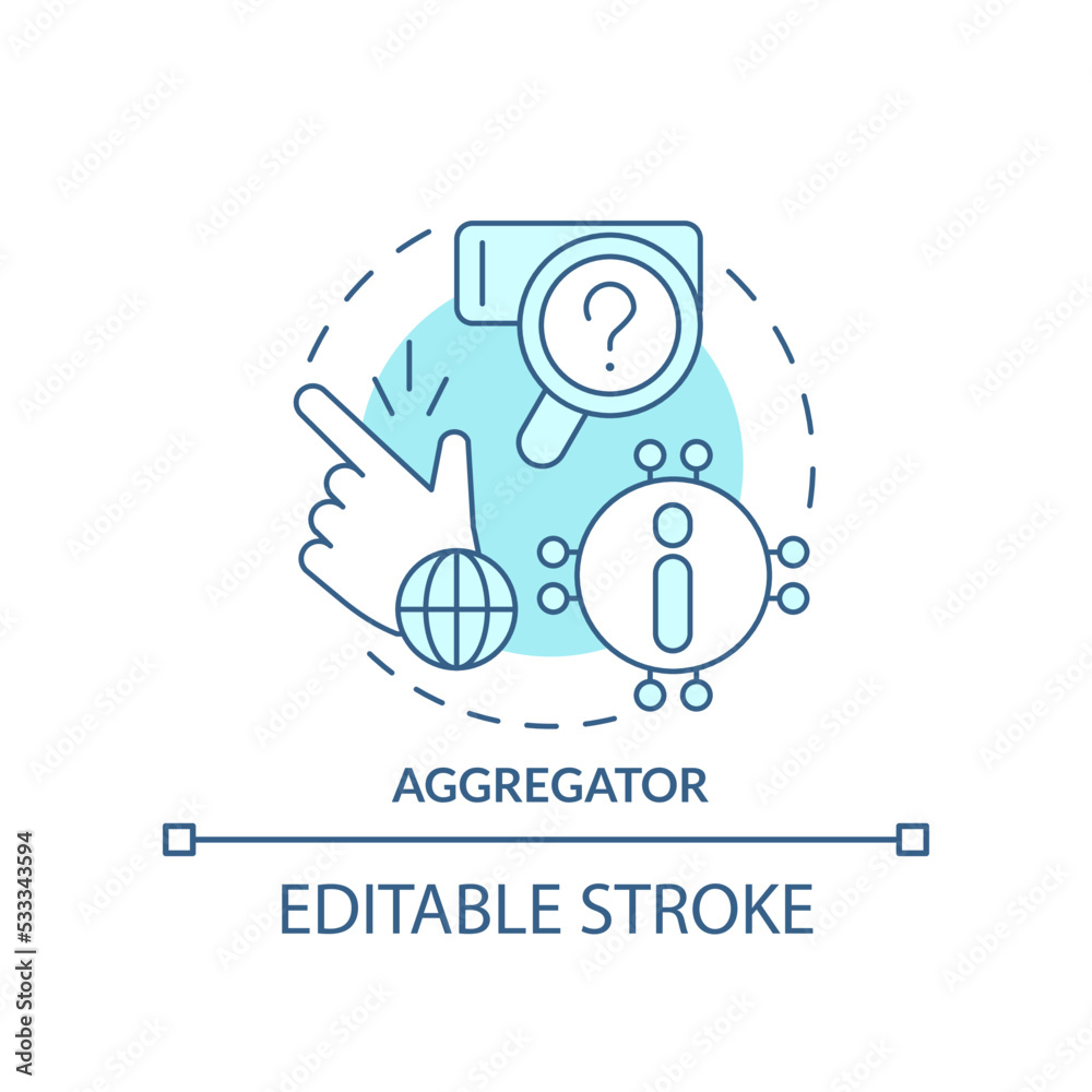 Aggregator turquoise concept icon. Website and application. Emerging ...
