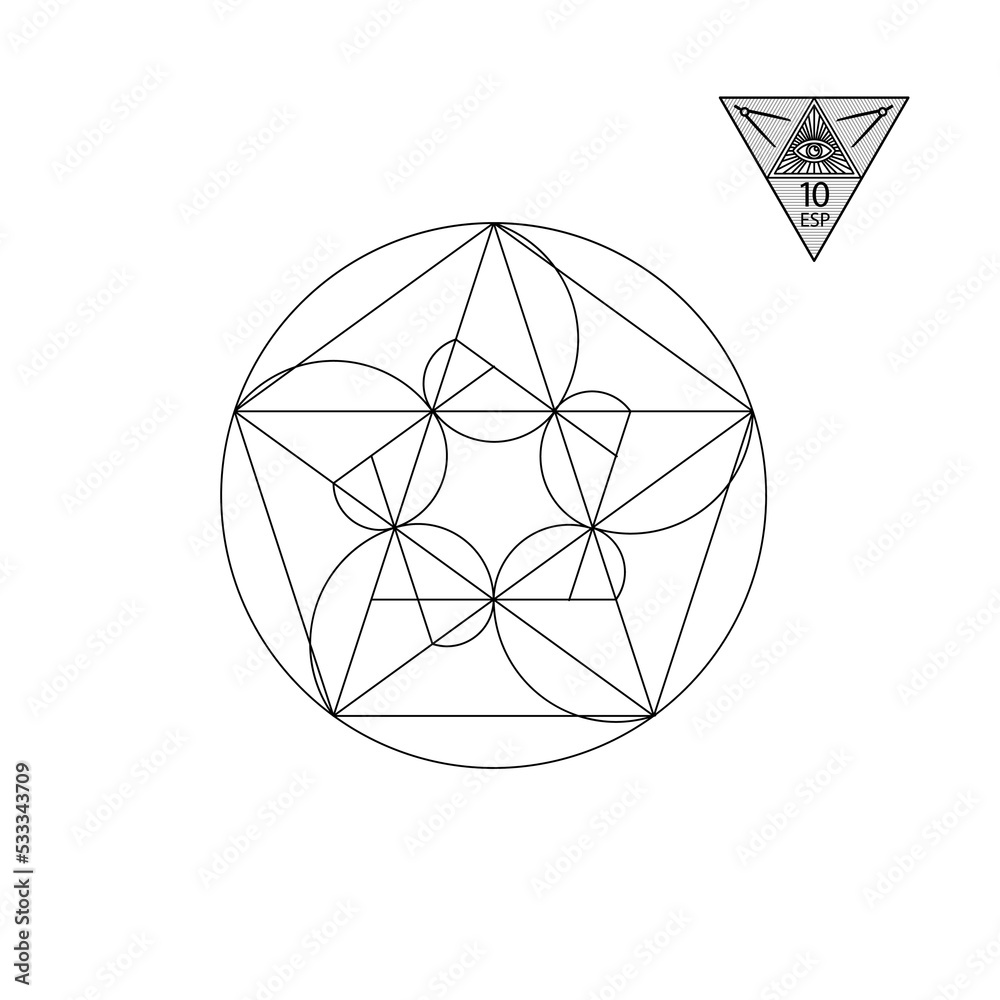 Sacred geometry. Vector Illustration isolated on white. Sacred geometry ...