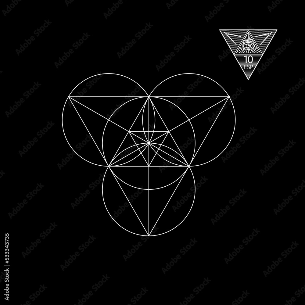 Sacred geometry. Vector Illustration isolated on white. Sacred geometry ...