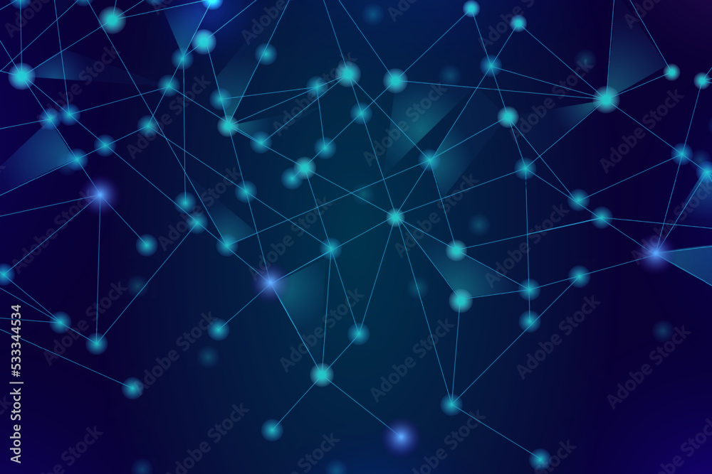 Blue network. Abstract connection on blue background. Network ...