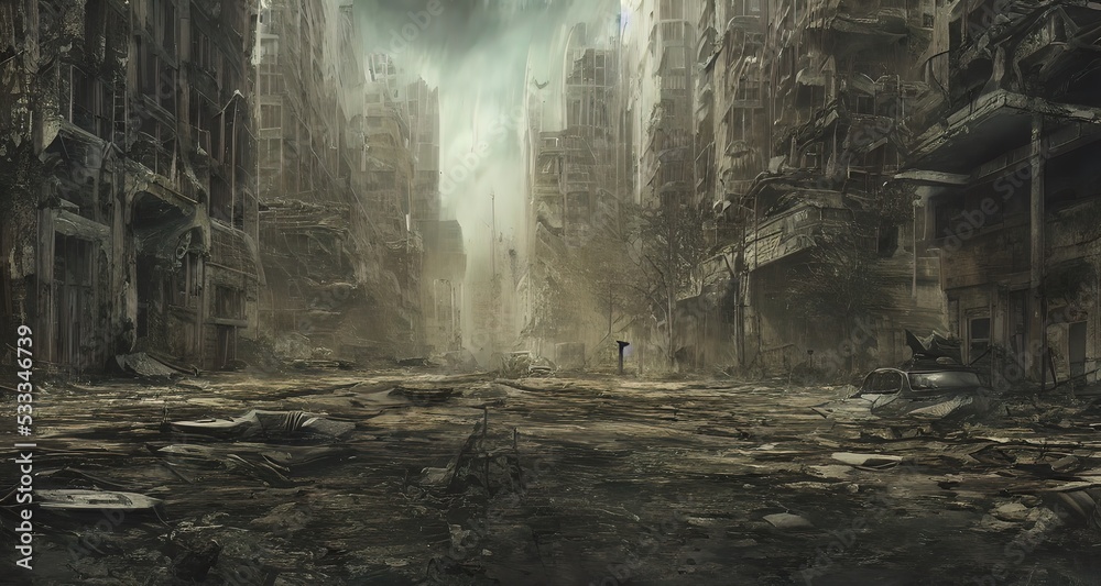 After the third world war, aftermath, inspiration, concept art Stock ...