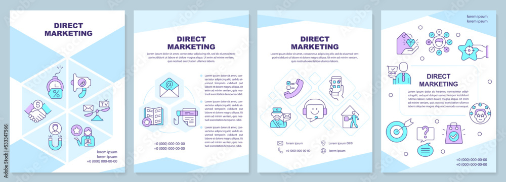 Direct Marketing Blue Brochure Template Strategy Leaflet Design With