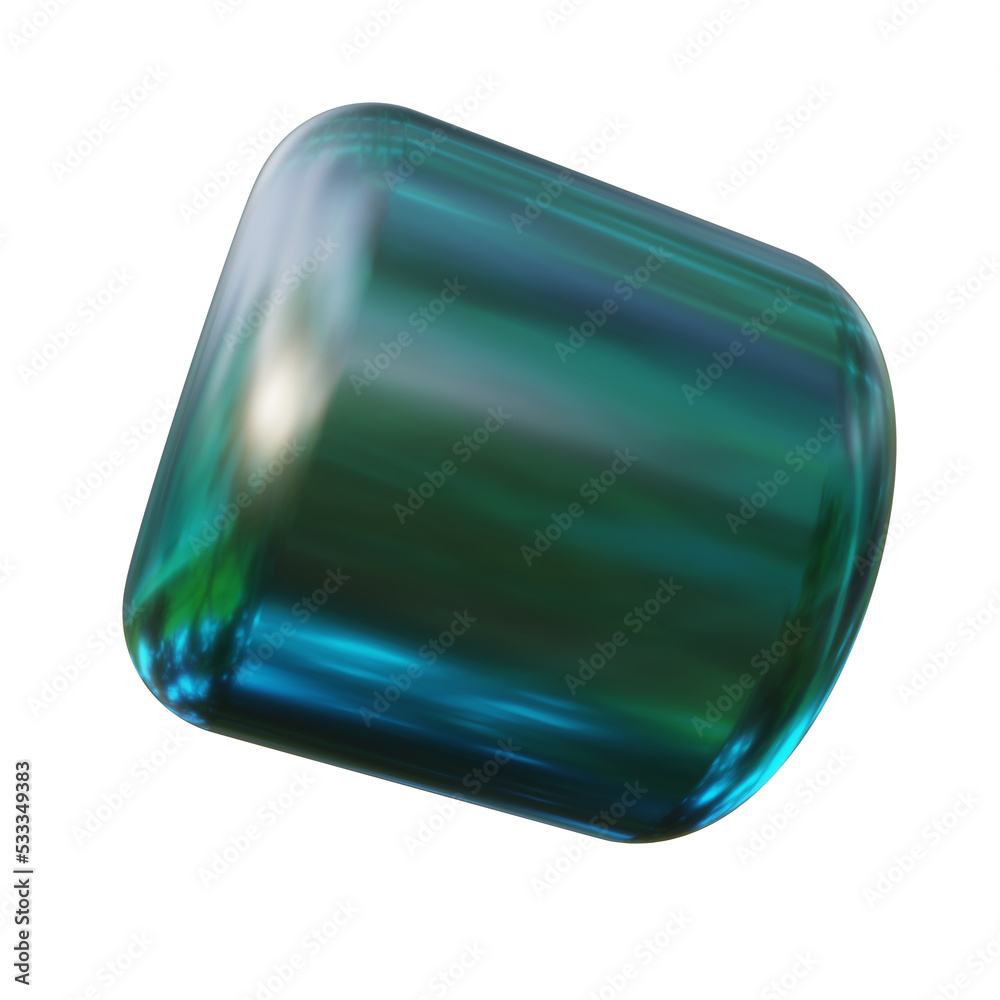 3d cylinder shape in glass material full of water. Fluid texture png ...
