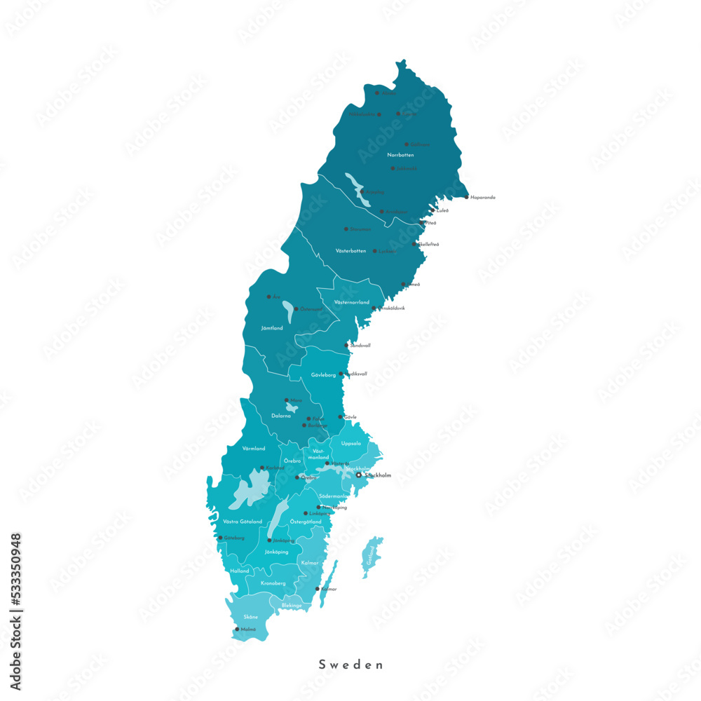 Vetor do Stock: Vector isolated illustration. Simplified administrative ...