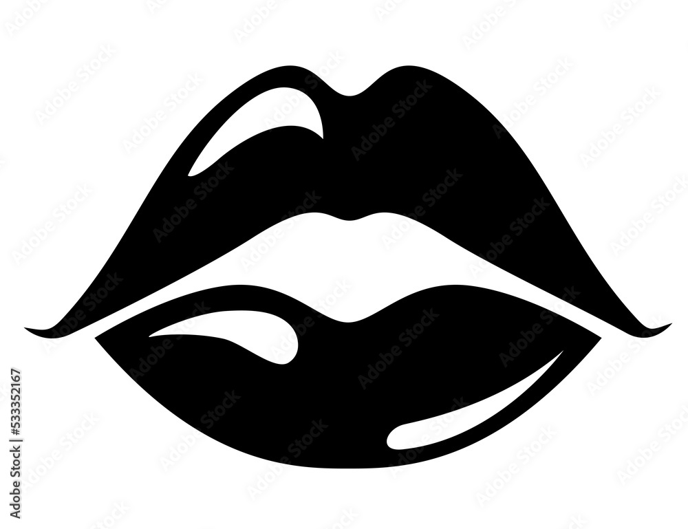 Lips icon, PNG with transparent background Stock Illustration | Adobe Stock
