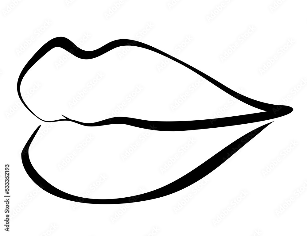 Lips icon, PNG with transparent background Stock Illustration | Adobe Stock