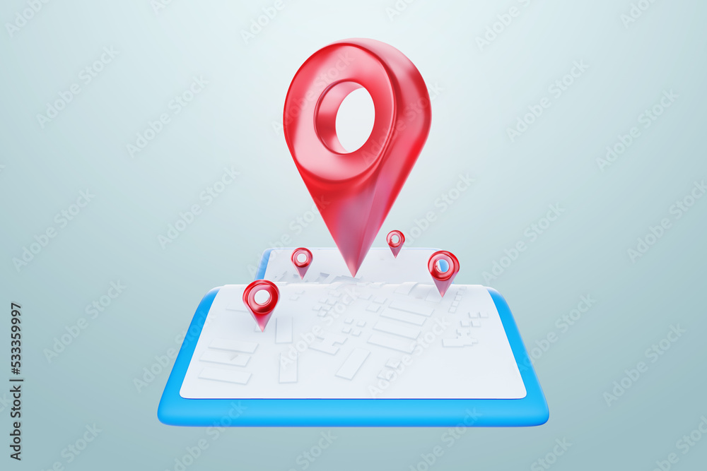 Concept guidebook, navigator. Red map location symbol, sign or ... Concept guidebook, navigator. Red map location symbol, sign or ...