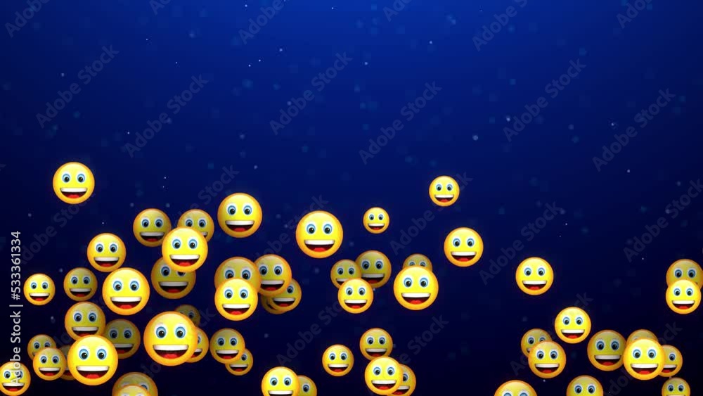 Abstract Happy With Emoji Smiley Face Smile To The Teeth Emoticon Balls ...