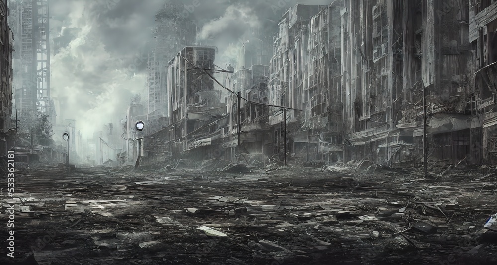 After the third world war, aftermath, inspiration, concept art Stock ...