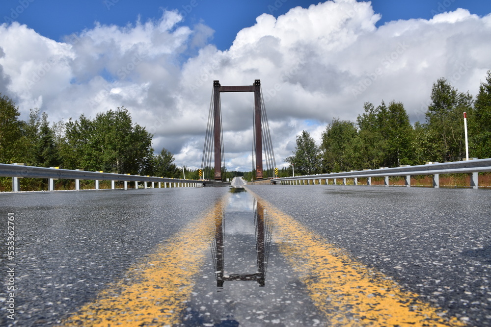 Rupert River Bridge, Baie James, Québec, Canada foto de Stock | Adobe Stock