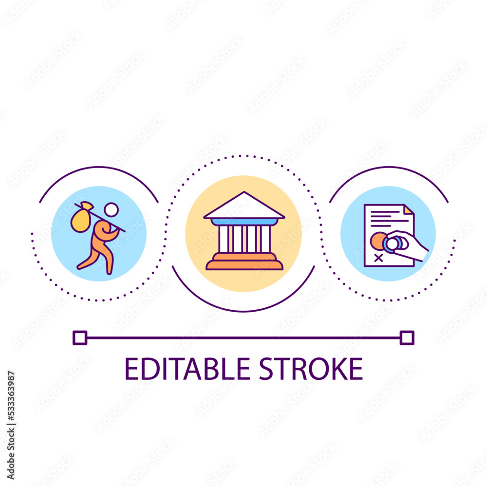 Extradition sentence loop concept icon. Deportation as punishment ...