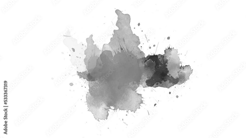 Ink brush stroke transition. Ink splash. Abstract ink brush blot, splat ...