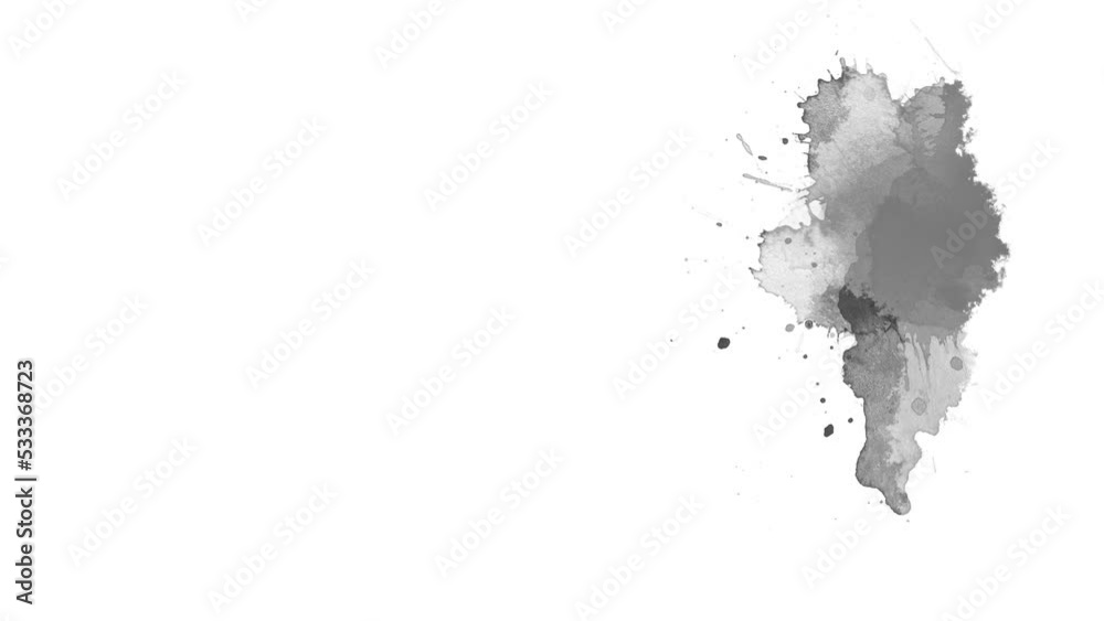 Ink brush stroke transition. Ink splash. Abstract ink brush blot, splat ...